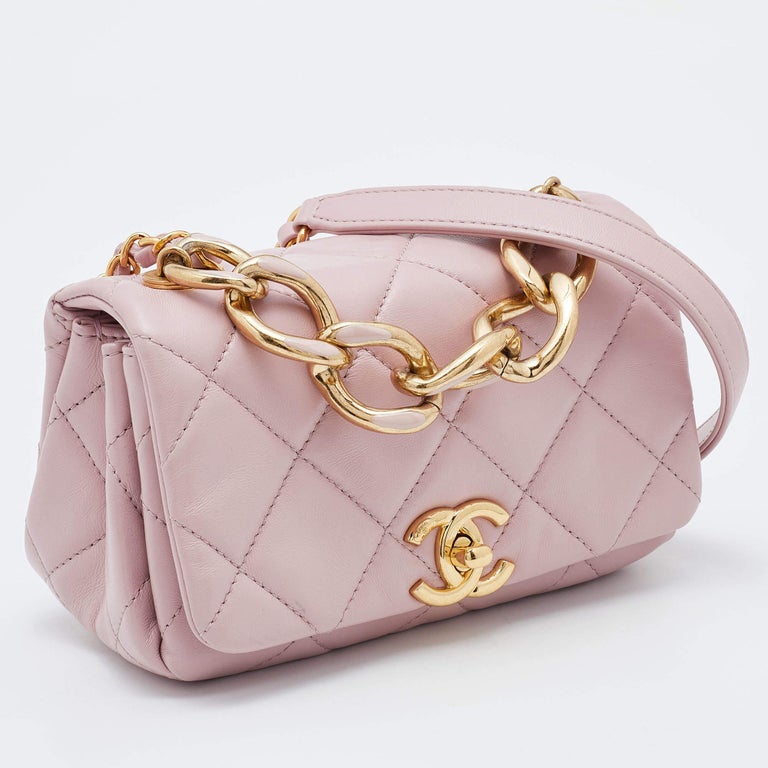 Chanel Pink Quilted Leather Mini Color Match Flap Bag For Sale at 1stDibs