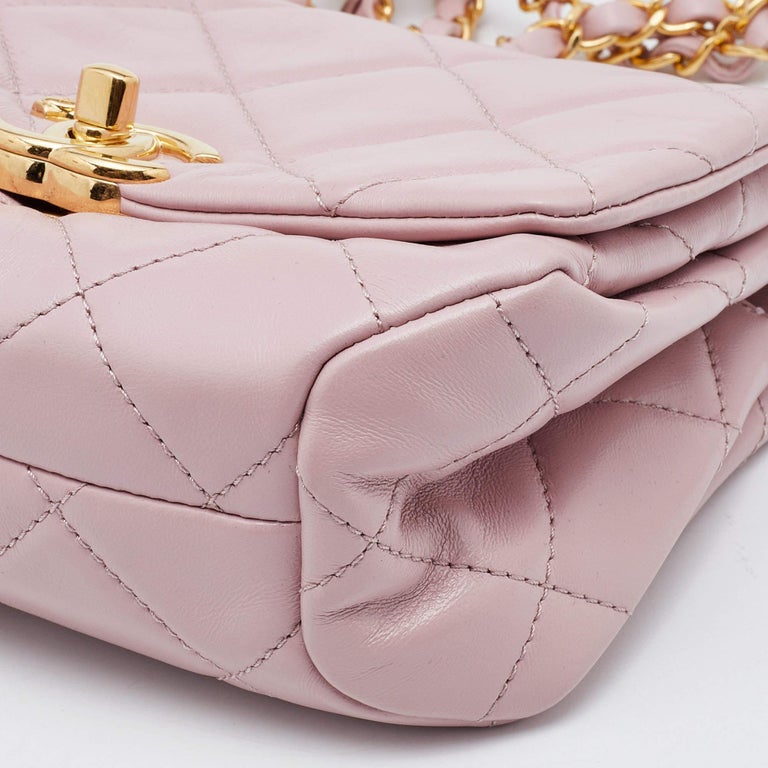 Chanel Pink Quilted Leather Mini Color Match Flap Bag For Sale at 1stDibs