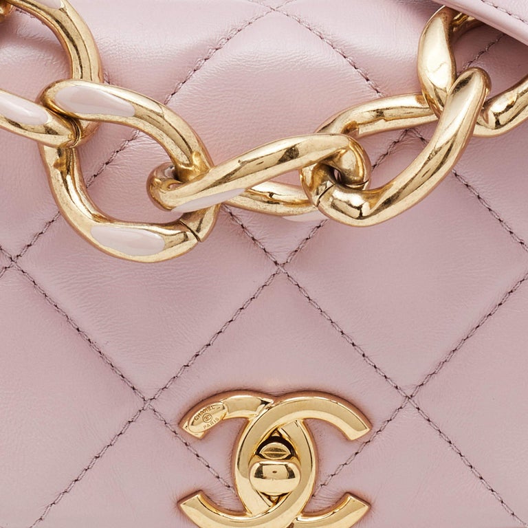 Chanel Pink Quilted Leather Mini Color Match Flap Bag For Sale at 1stDibs