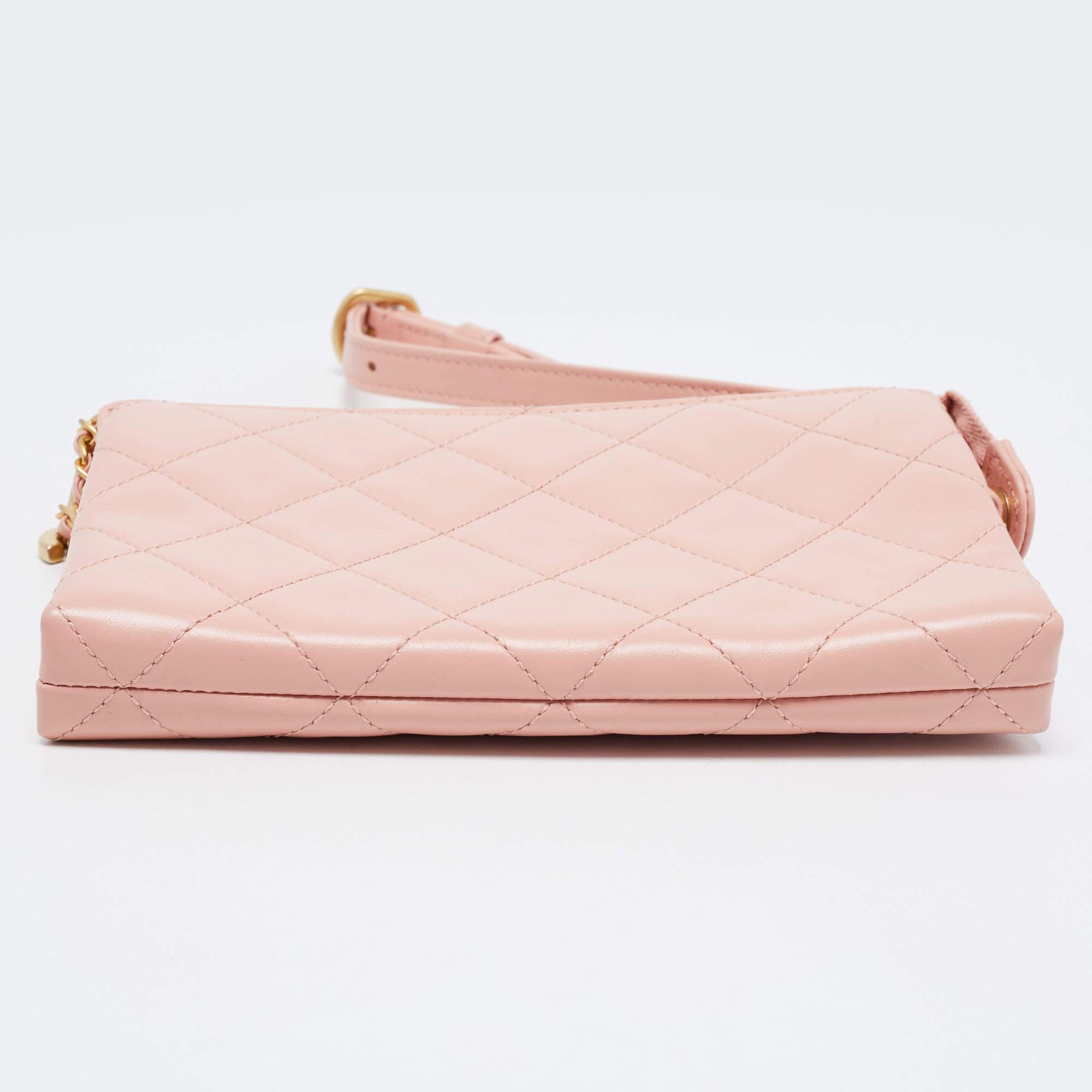 Chanel Pink Quilted Leather Waist Bag For Sale at 1stDibs