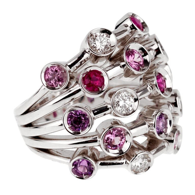 Chanel Pink Sapphire Diamond White Gold Ring at 1stDibs | chanel ...