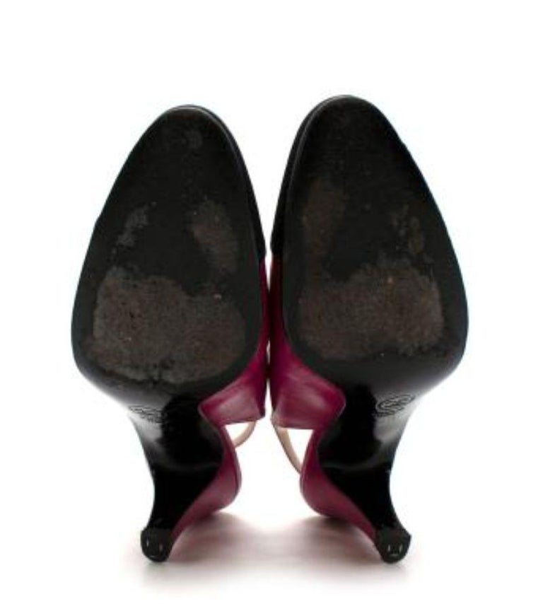 Chanel Pink Slingback Cap Toe Heels For Sale at 1stDibs