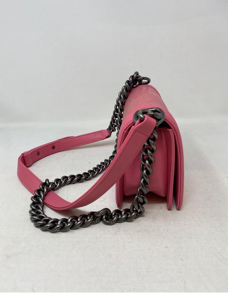 Chanel Pink Stingray Exotic Mini Boy Bag For Sale at 1stDibs