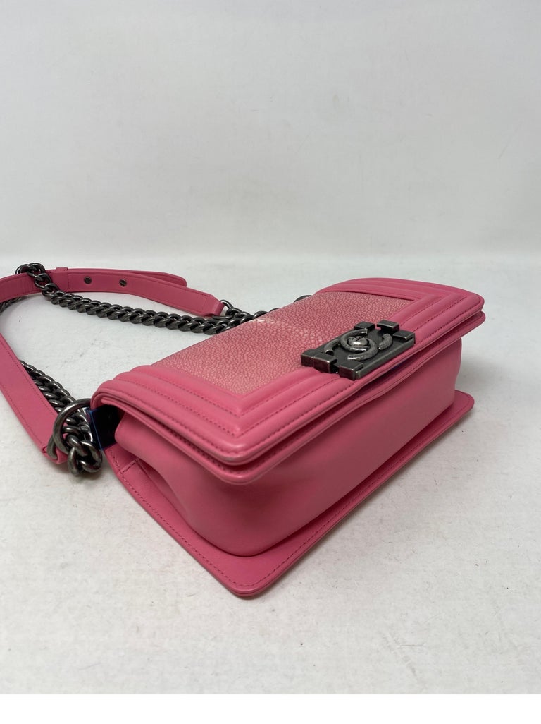 Chanel Pink Stingray Exotic Mini Boy Bag For Sale at 1stDibs