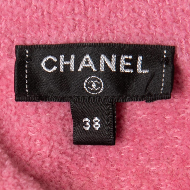 Chanel Pink Terry Chain Link Accent Jacket M For Sale at 1stDibs