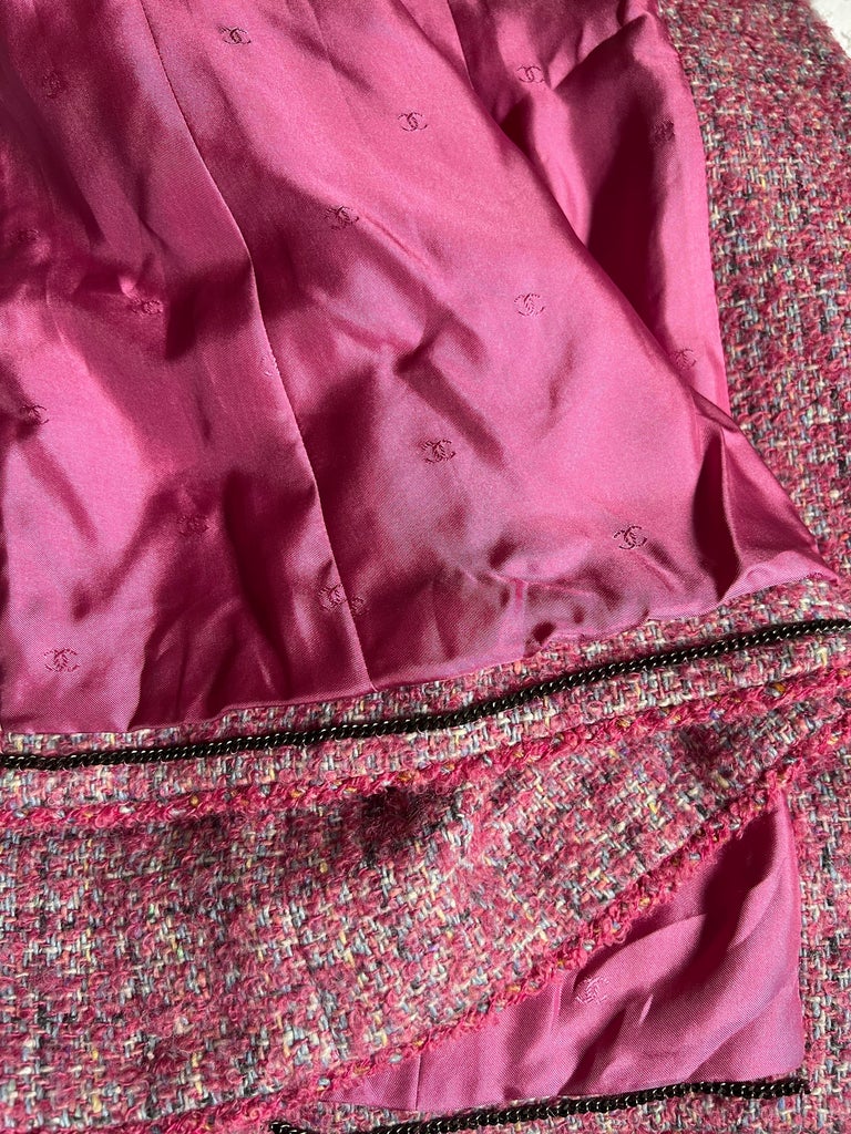 Chanel Pink Tweed Jacket For Sale at 1stDibs