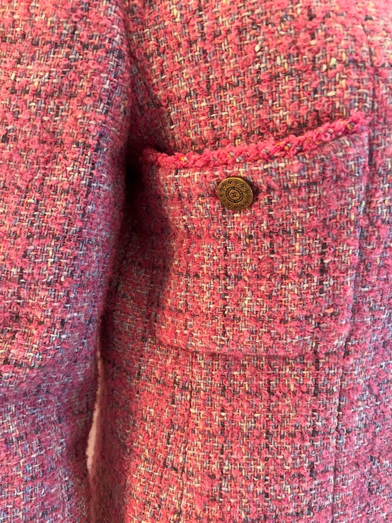 Chanel Pink Tweed Jacket For Sale at 1stDibs