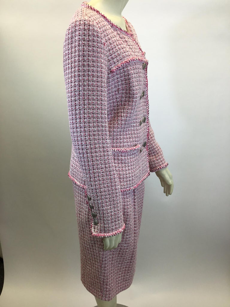 Chanel Pink Tweed Two Piece Skirt Set at 1stDibs | pink tweed set ...