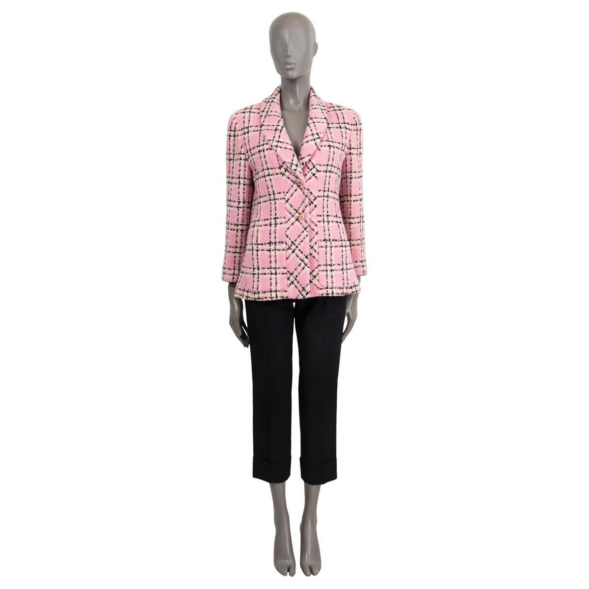 CHANEL pink wool 1994 94P PLAID TWEED Jacket S at 1stDibs | chanel pink ...