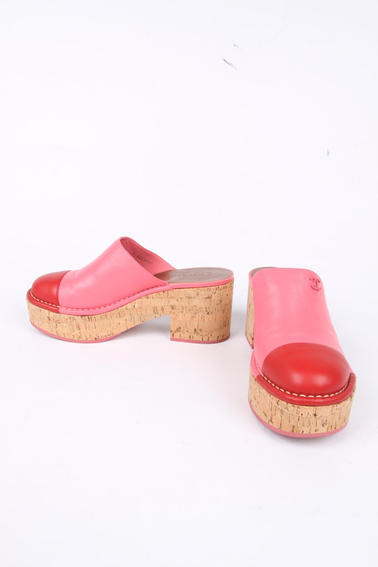 Chanel Platform Clogs - pink/red at 1stDibs