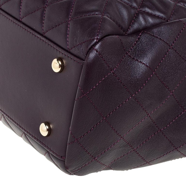 Chanel Plum Quilted Leather Timeless Classic Drawstring Bag at 1stDibs ...