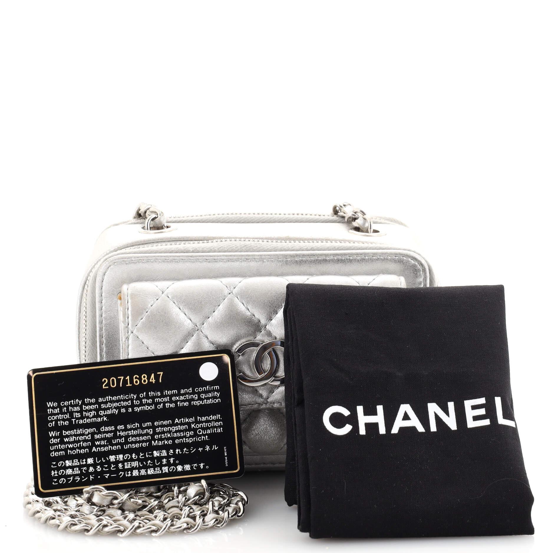 Chanel Pocket Box Camera Case Quilted Metallic Lambskin Mini at 1stDibs