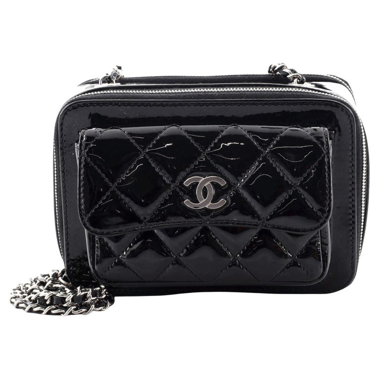 Chanel Pocket Box Camera Case Quilted Patent Mini at 1stDibs