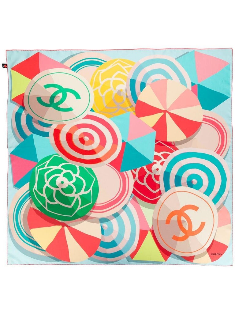 Chanel Pre-Owned geometric CC print scarf at 1stDibs