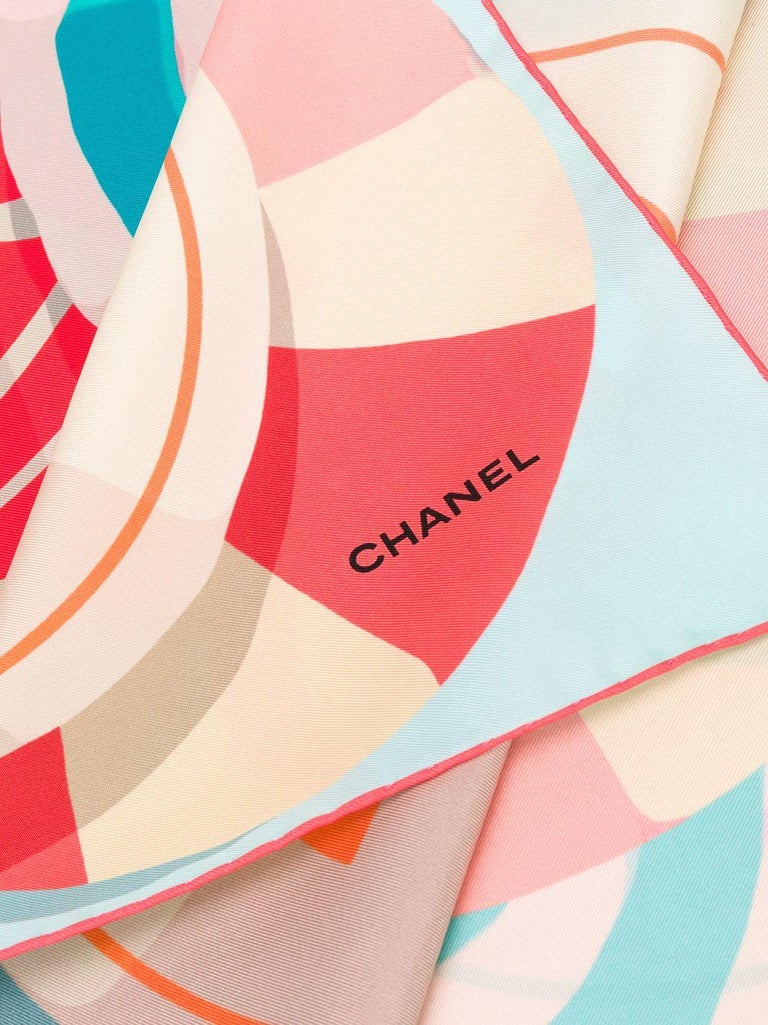 Chanel Pre-Owned geometric CC print scarf at 1stDibs
