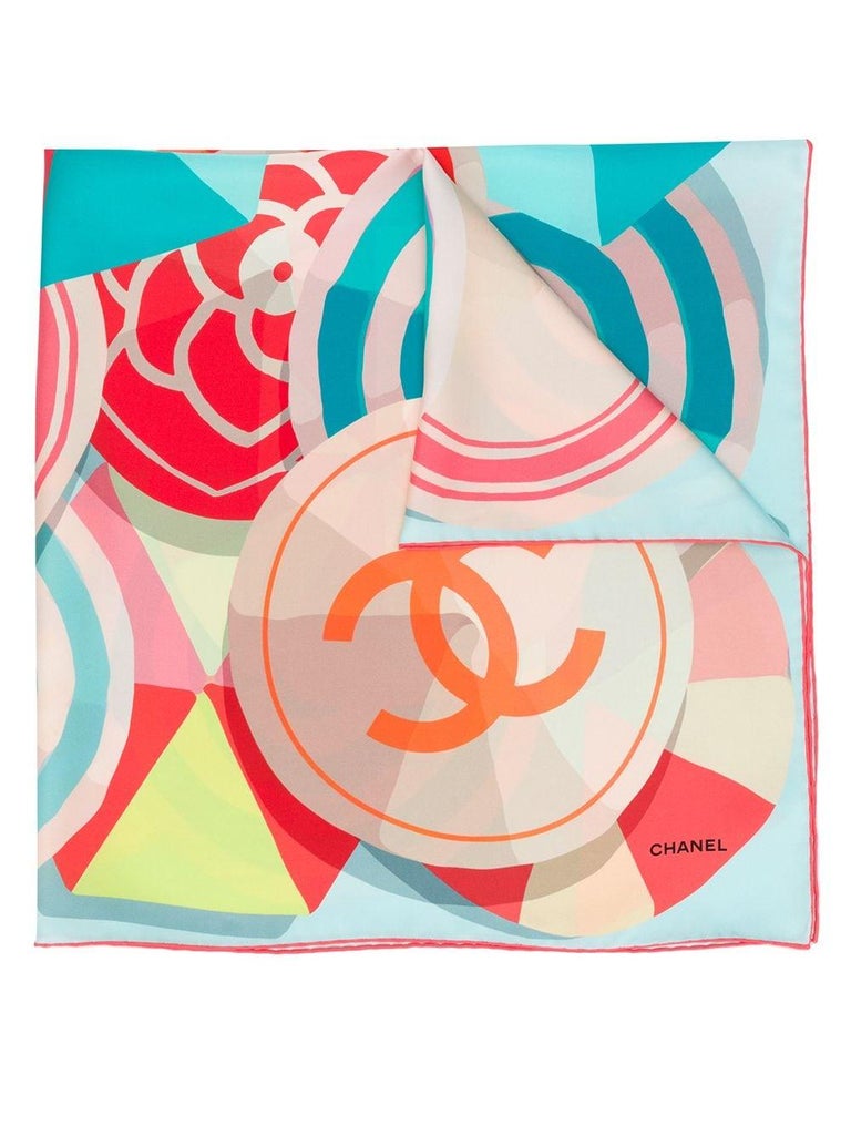 Chanel Pre-Owned geometric CC print scarf at 1stDibs