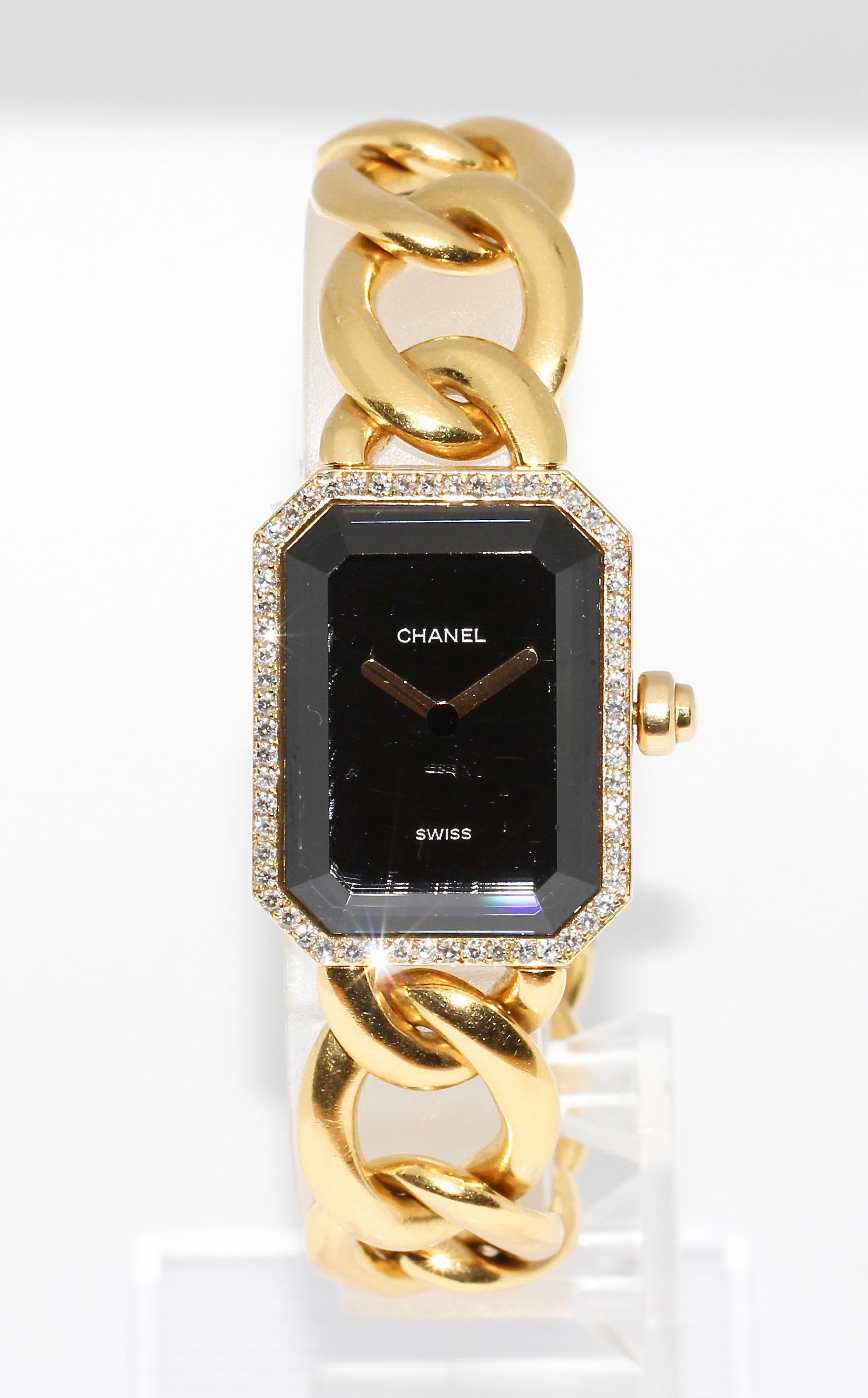 Chanel Première, 18 Karat Gold Solid Ladies Wristwatch with Diamonds ...