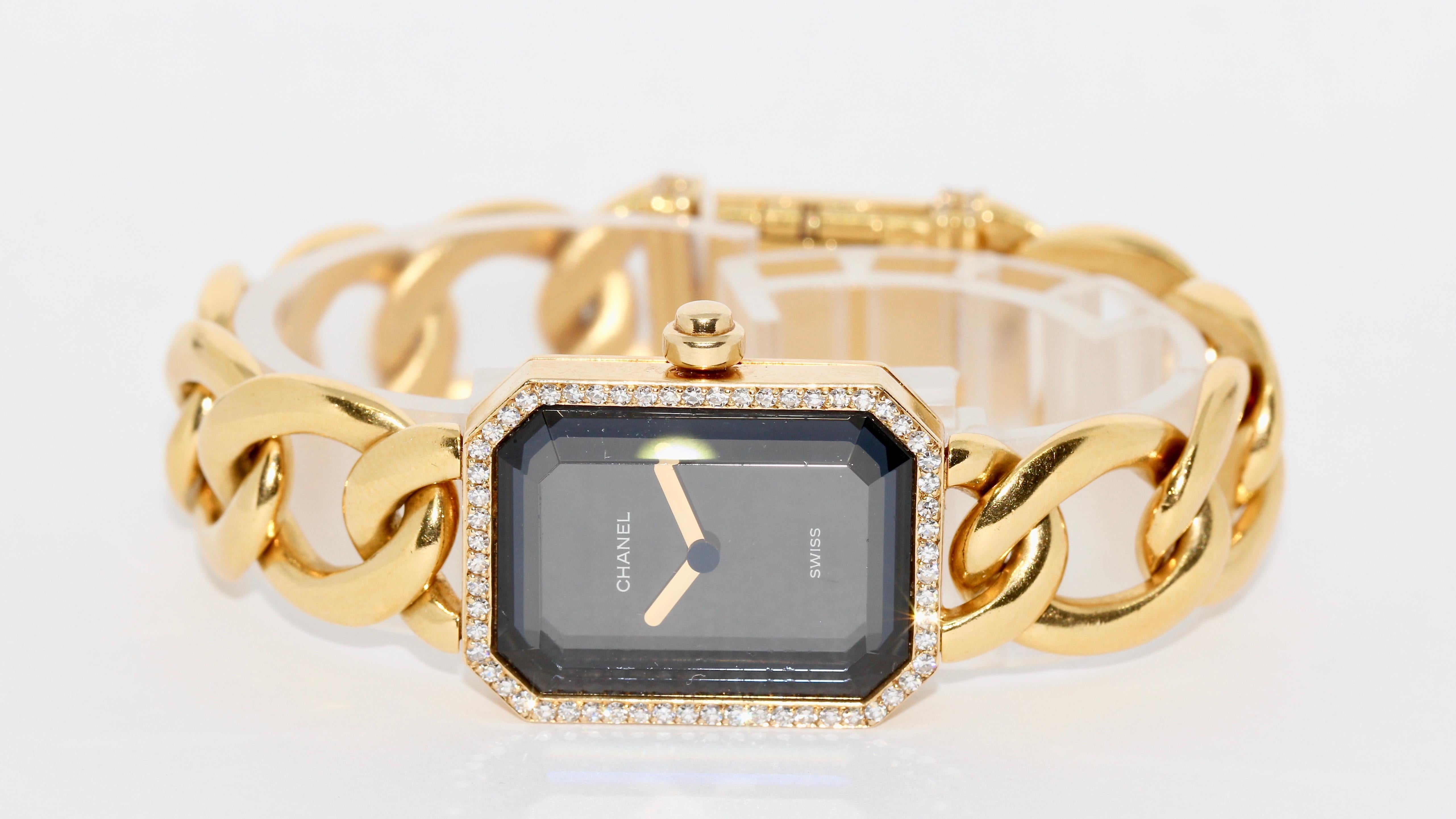 Chanel Première, 18 Karat Gold Solid Ladies Wristwatch with Diamonds ...