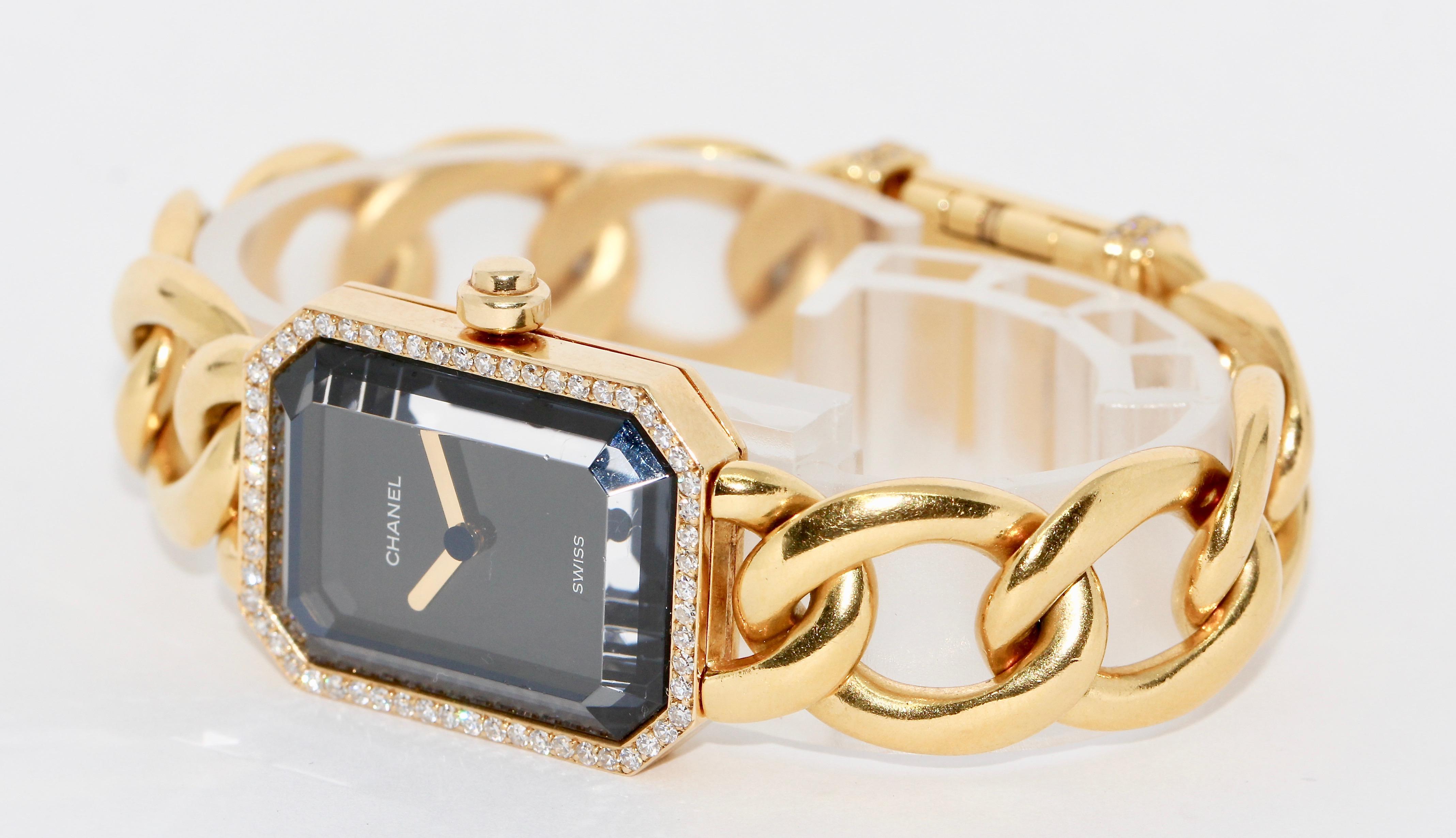 Chanel Première, 18 Karat Gold Solid Ladies Wristwatch with Diamonds ...