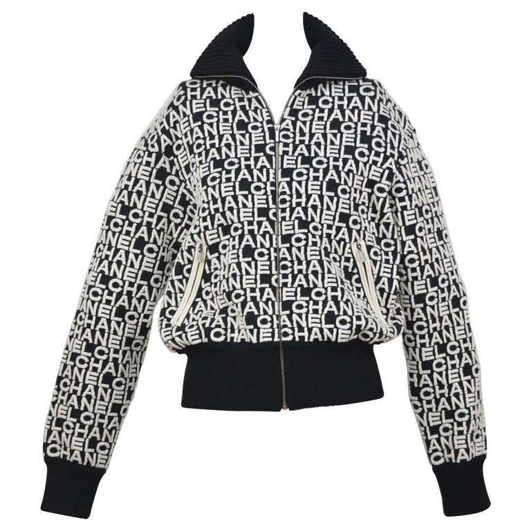 CHANEL Print 2019 Wool Jacket SZ 38 at 1stDibs | chanel jacket logo ...