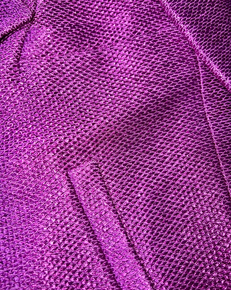 Chanel Purple Cropped Jacket Blazer with CC logo 34 For Sale at 1stDibs