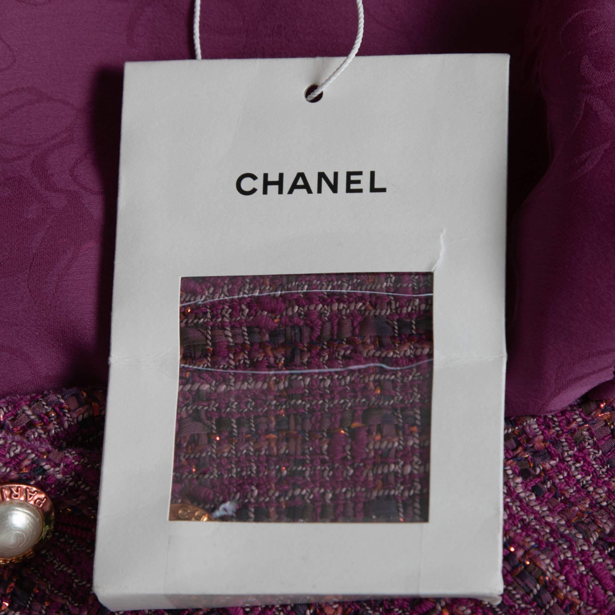Chanel Purple Fantasy Tweed Sleeveless Short Dress M For Sale at 1stDibs