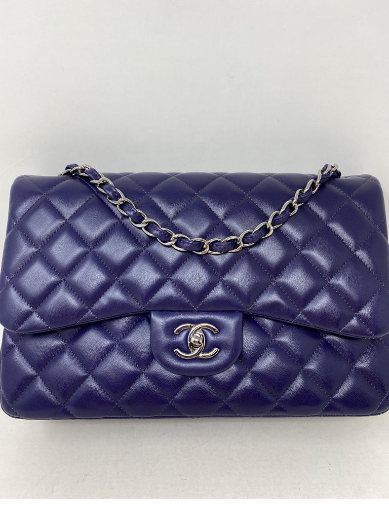 Chanel Purple Jumbo Double Flap Bag at 1stDibs