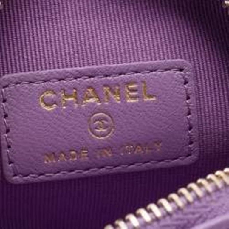 Chanel Purple Quilted Leather Heart Classic Coin Purse For Sale at 1stDibs