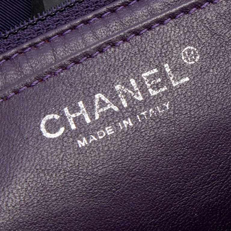 Chanel Purple Quilted Leather Jumbo Classic Flap Bag For Sale at 1stDibs