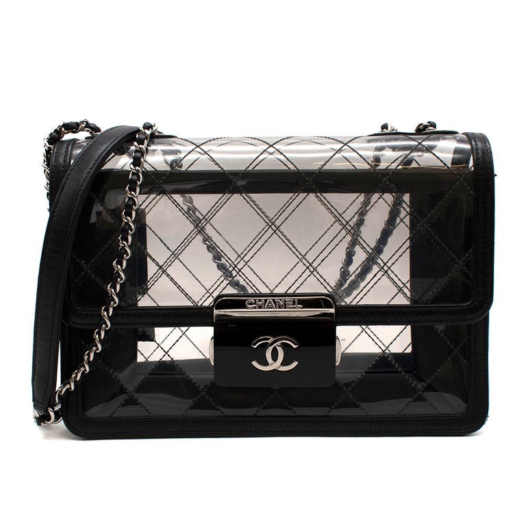 Chanel PVC Lambskin Quilted Beauty Lock Flap Bag at 1stDibs