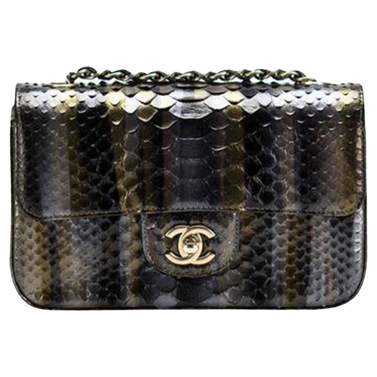 Chanel Python Dallas Métiers d'Art Ombré Classic Flap Shoulder Bag For ...