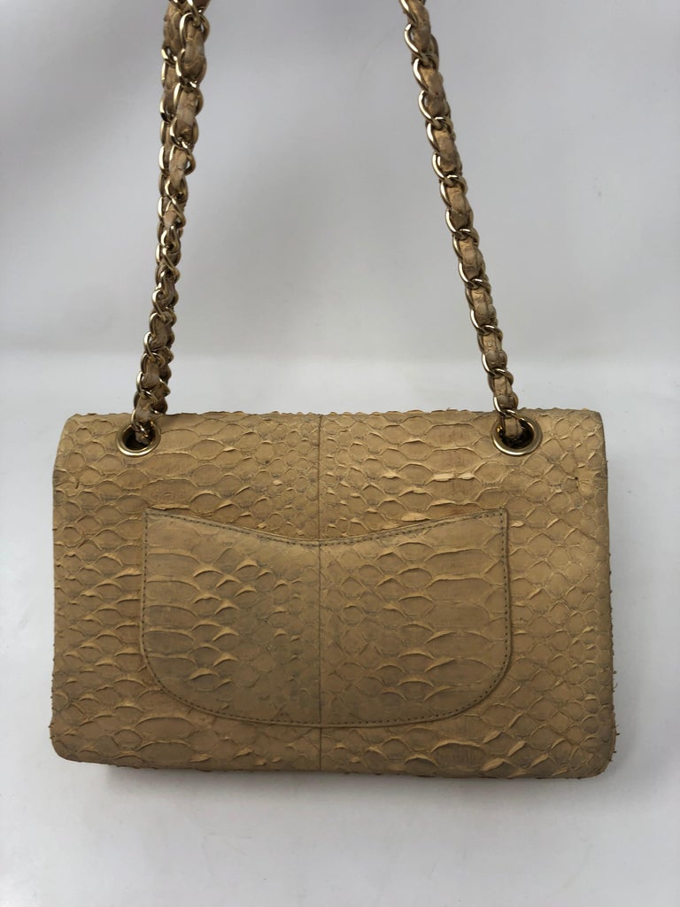 Chanel Python Double Flap Bag For Sale at 1stDibs