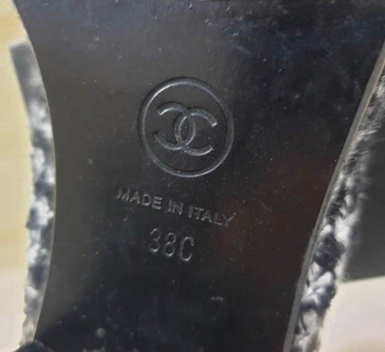 Chanel Python-Trimmed Tweed Ankle Boots at 1stDibs