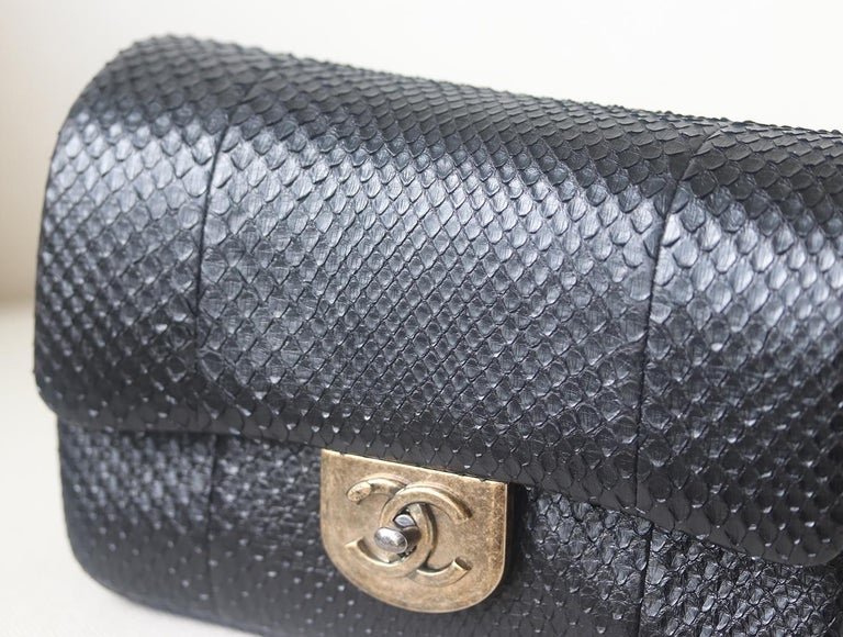 Chanel Python Waist Chain Flap Bag at 1stDibs