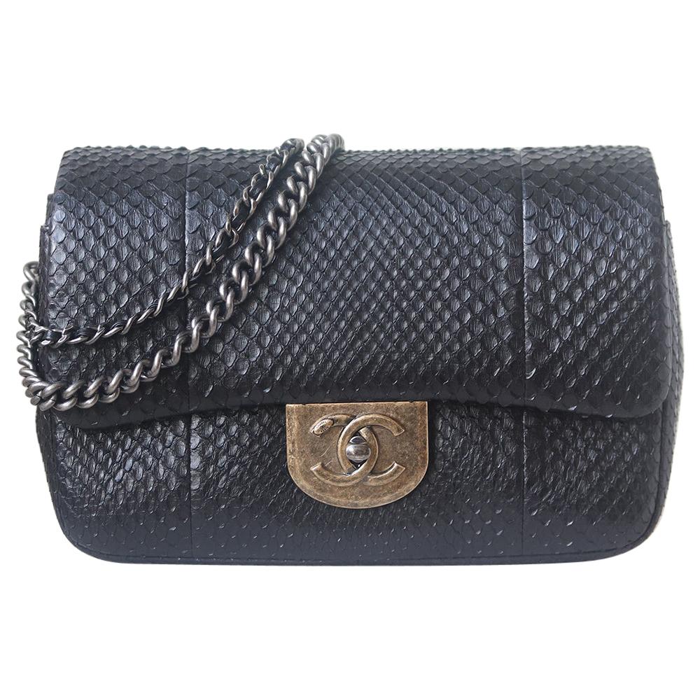 Chanel Python Waist Chain Flap Bag at 1stDibs
