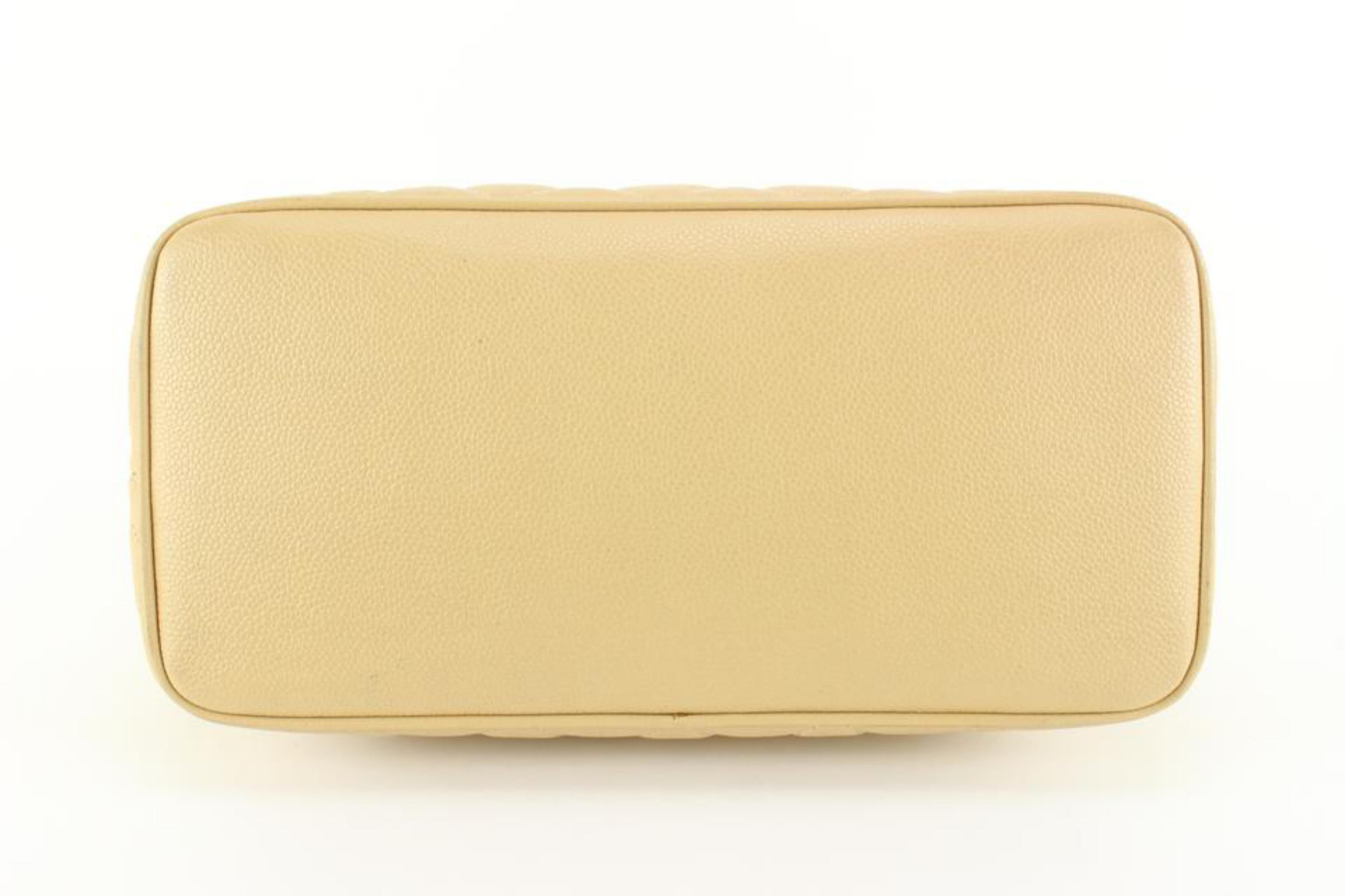 Chanel Quilted Beige Caviar Leather Medallion Tote Bag 90cc89s For Sale ...