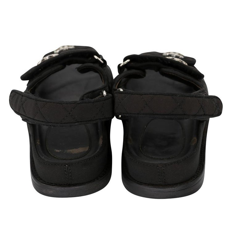 Chanel Quilted Crystal 36 CC Dad Chunky Sandals CC-S0829-0004 For Sale ...