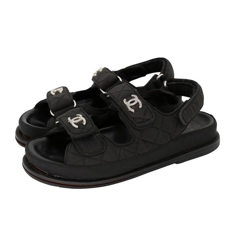 Chanel Quilted Crystal 36 CC Dad Chunky Sandals CC-S0829-0004 For Sale ...