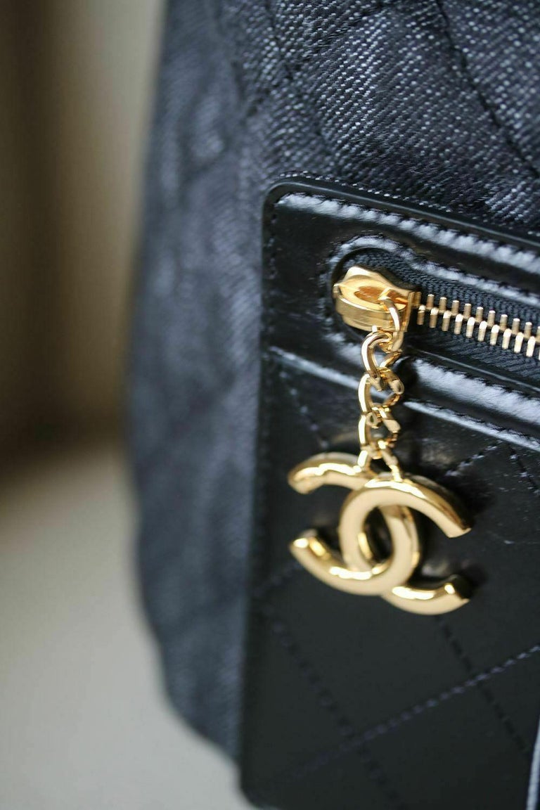 Chanel Quilted Denim and Leather Backpack at 1stDibs | chanel denim ...
