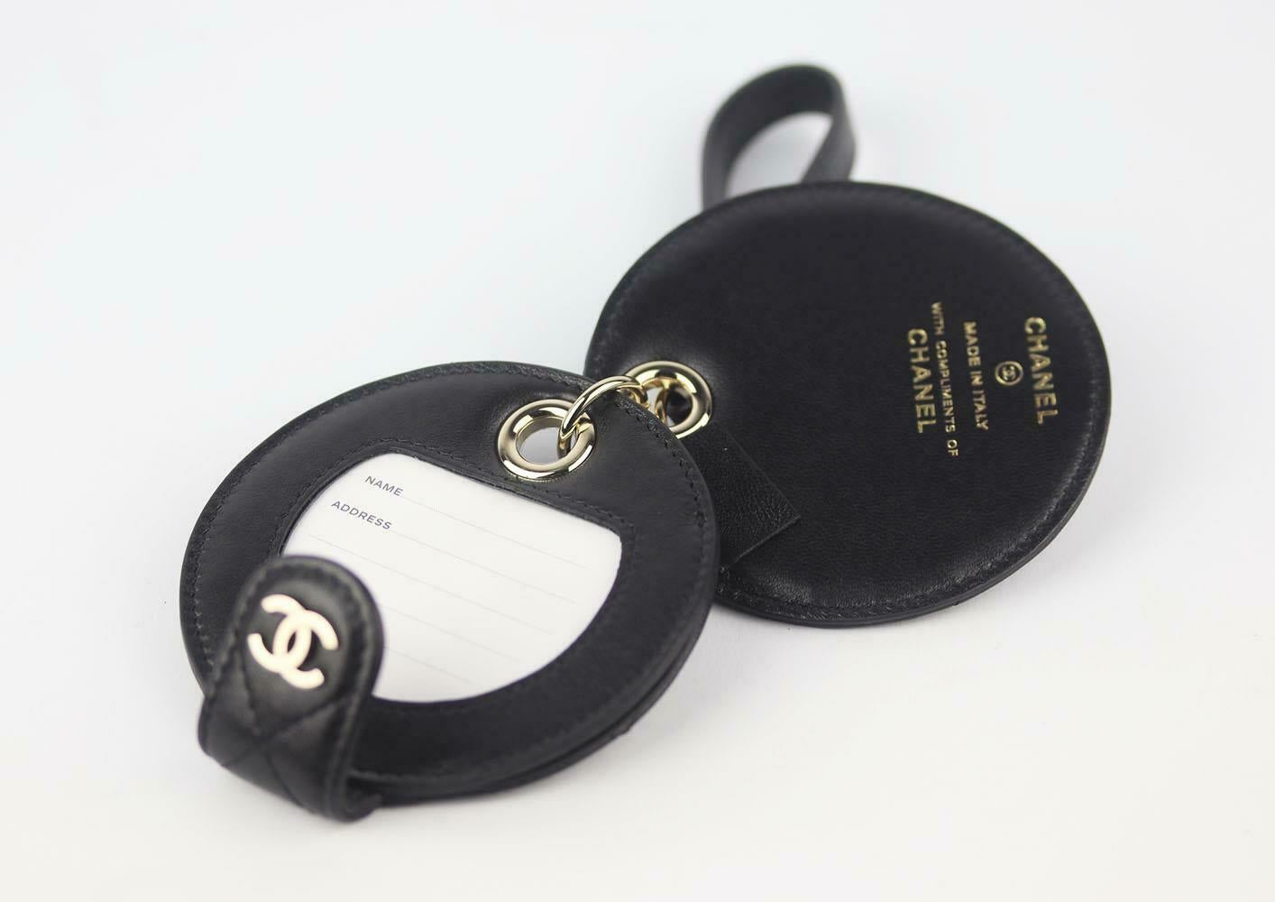 Chanel Quilted Lambskin Leather Luggage Tag For Sale at 1stDibs ...
