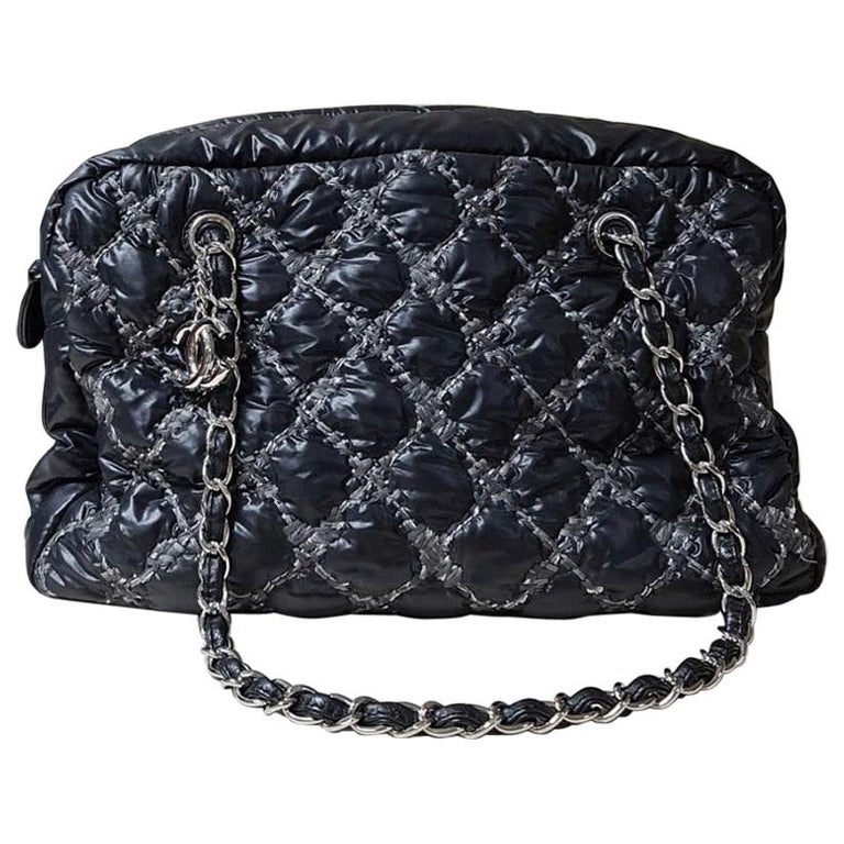 Chanel Quilted Nylon Shoulder Bag Medium For Sale at 1stDibs