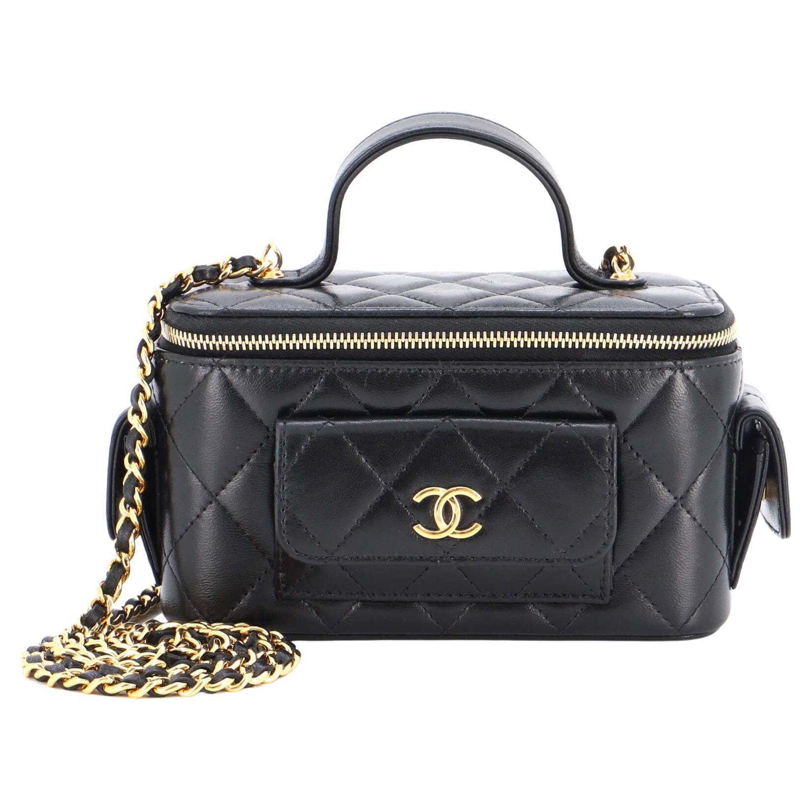 Chanel Quilted Polly Pocket Top Vanity Quilted Lambskin East West For ...