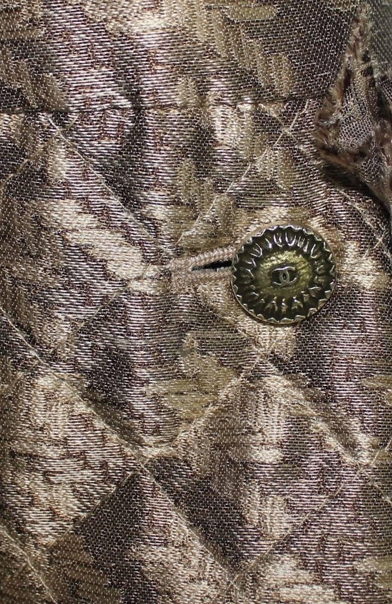 CHANEL Quilted Silk Print Jacket Blazer with Ruffles Métiers d’Art ...