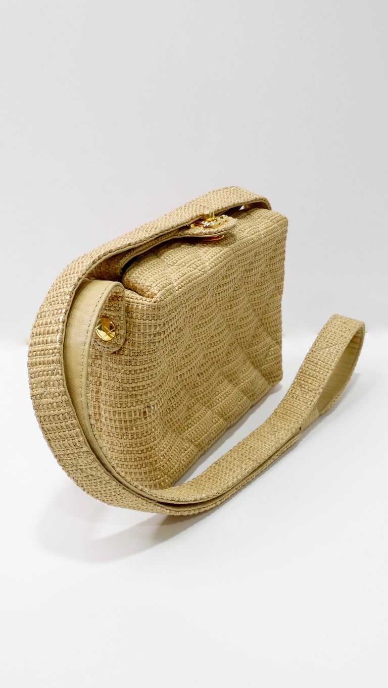 Chanel Quilted Vintage Raffia Bag at 1stDibs | chanel raffia bag