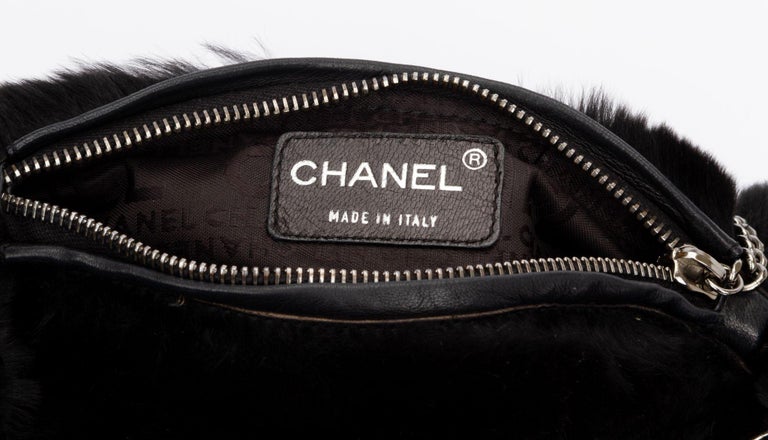 Chanel Rabbit Fur Bag Black For Sale at 1stDibs