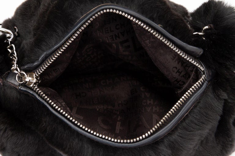 Chanel Rabbit Fur Bag Black For Sale at 1stDibs