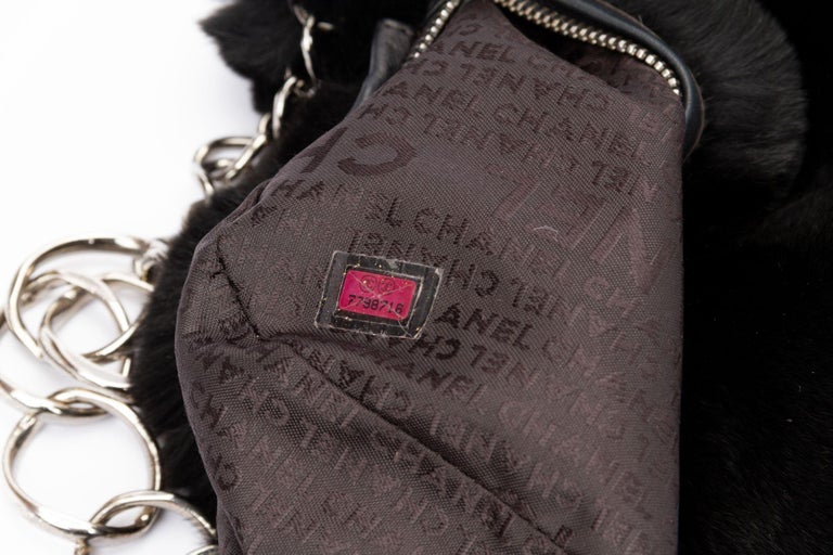 Chanel Rabbit Fur Bag Black For Sale at 1stDibs