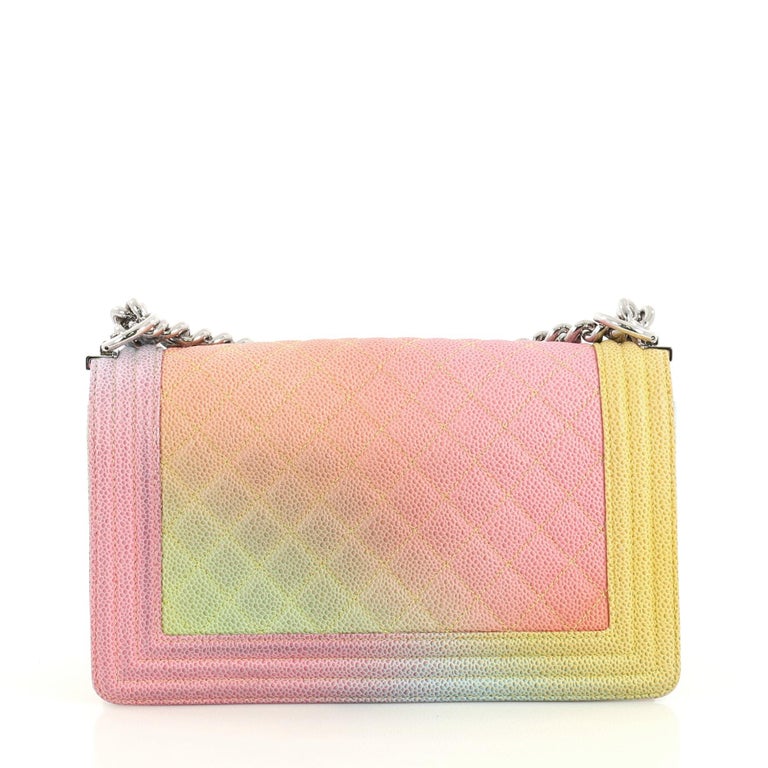 Chanel Rainbow Boy Flap Bag Quilted Painted Caviar Old Medium at ...