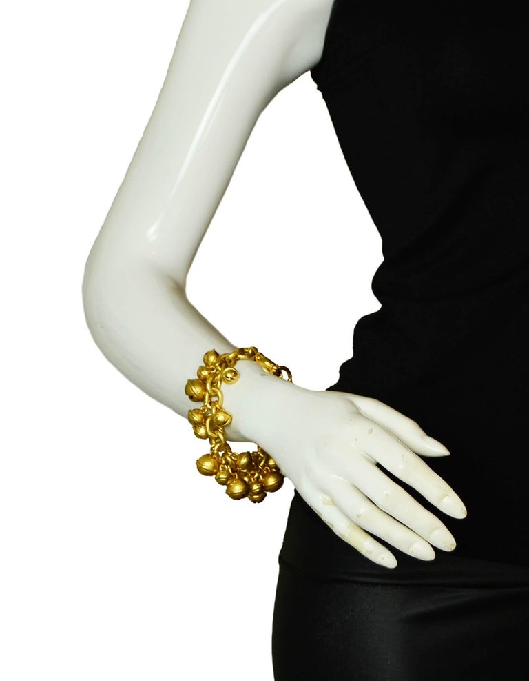 Chanel RARE 1995 Iconic Vintage Gold CC Bell Charm Bracelet For Sale at ...