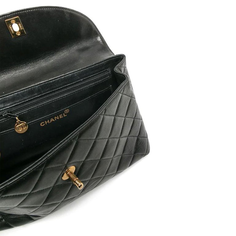 Chanel Rare 90s Vintage Curve Lambskin Large Classic Flap Bag Gold ...